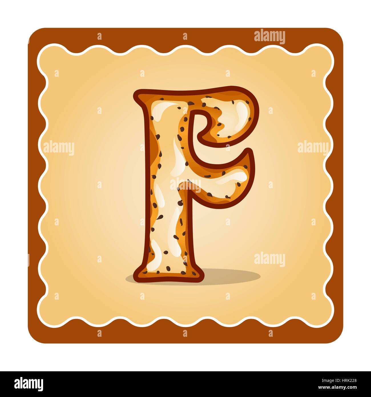 Cards for children for learning the alphabet. Letter f as chocolate, in ...