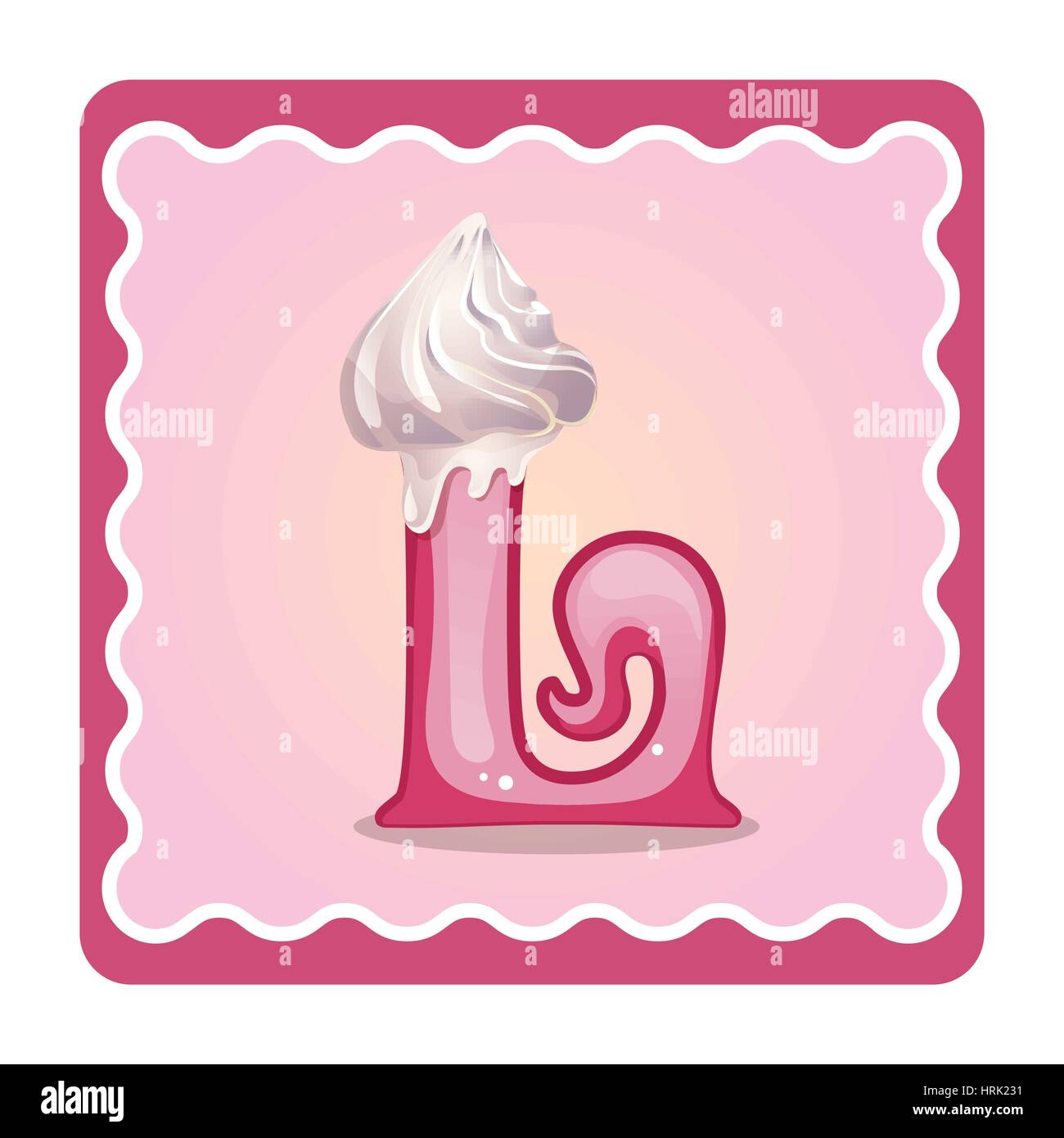 Cards for children for learning the alphabet. Letter L as chocolate, in ...