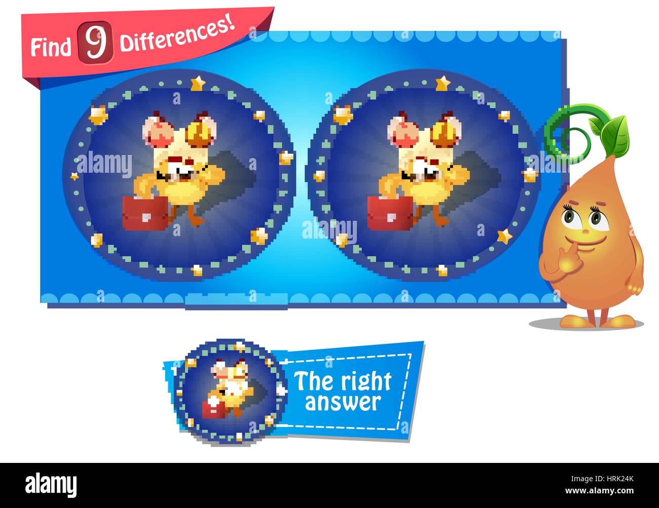 Visual Game for children. Task: find 9 differences in the chicken ...