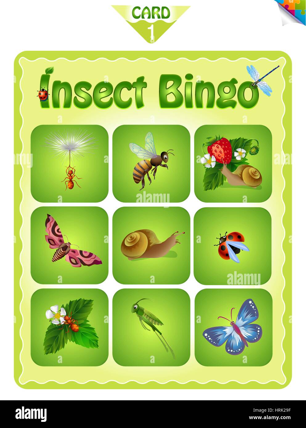 Printable educational bingo game for preschool kids with different ...