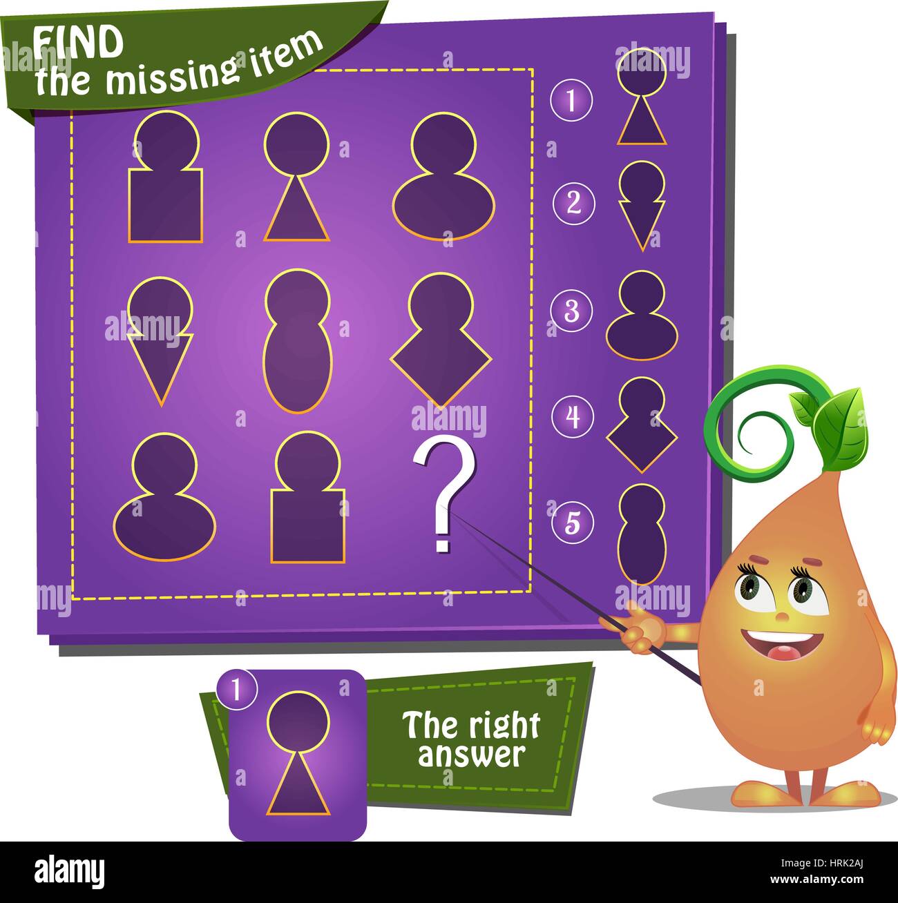 Visual Game for children. Task: find the missing part Stock Vector ...