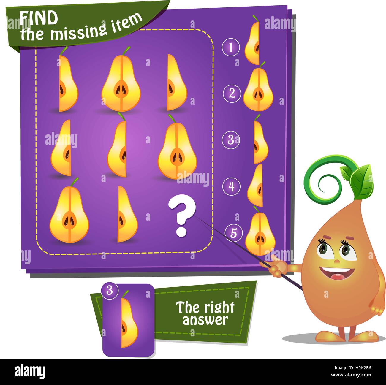 Visual Game for children. Task: find the missing part Stock Vector ...