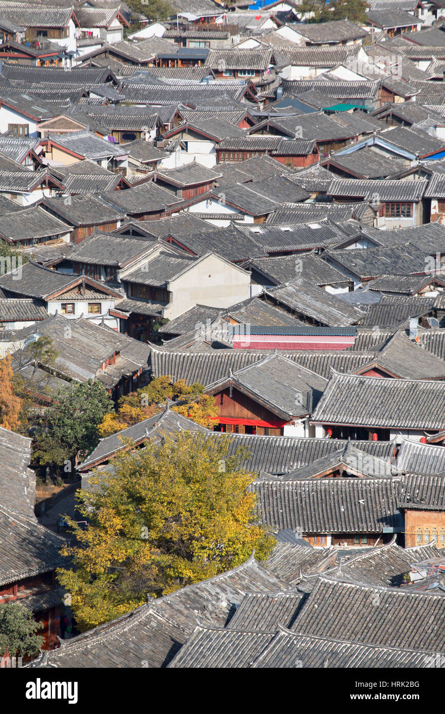 View of Lijiang (UNESCO World Heritage Site), Yunnan, China Stock Photo ...