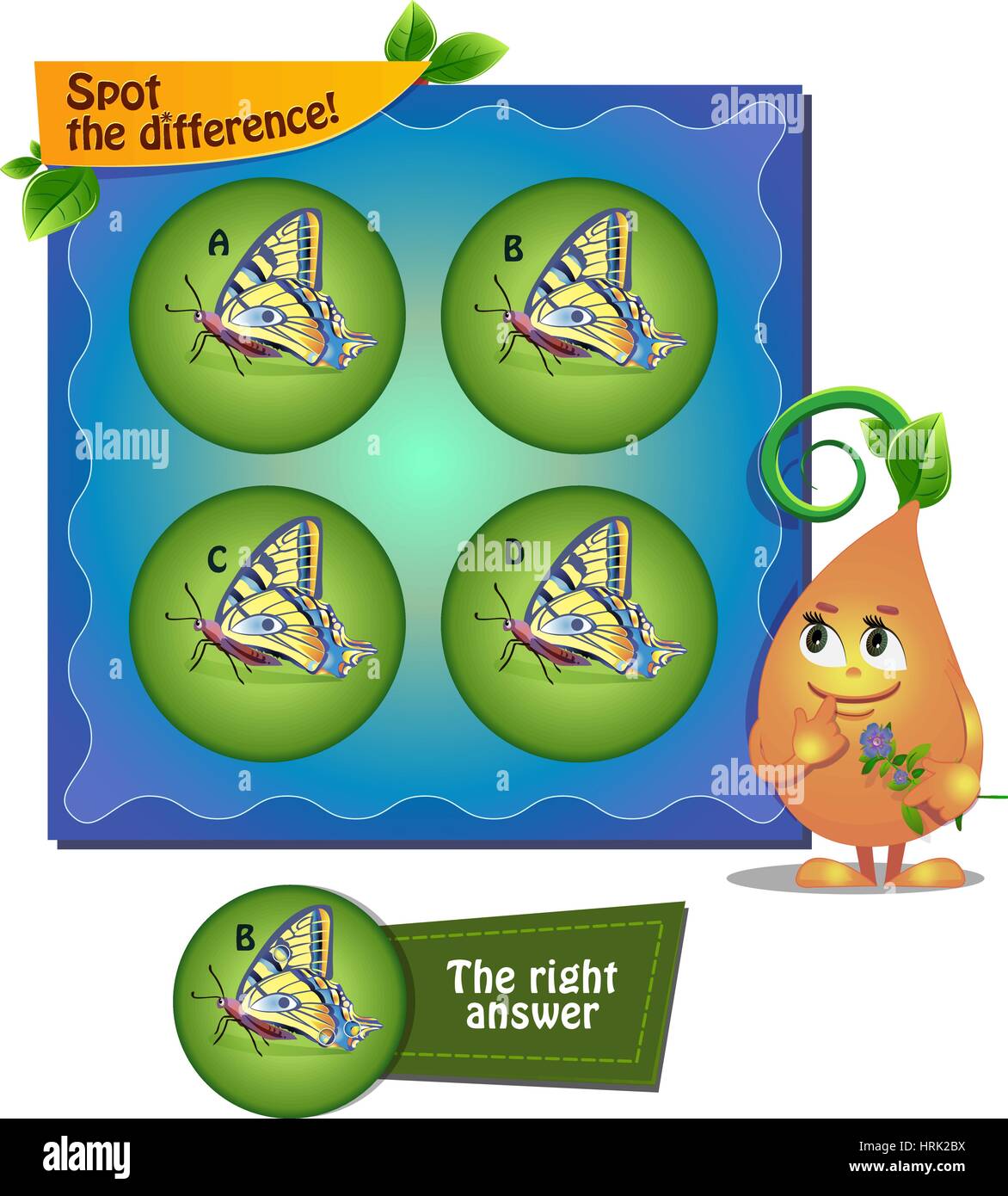 Visual Game for children. Task: Spot the difference Stock Vector Image ...