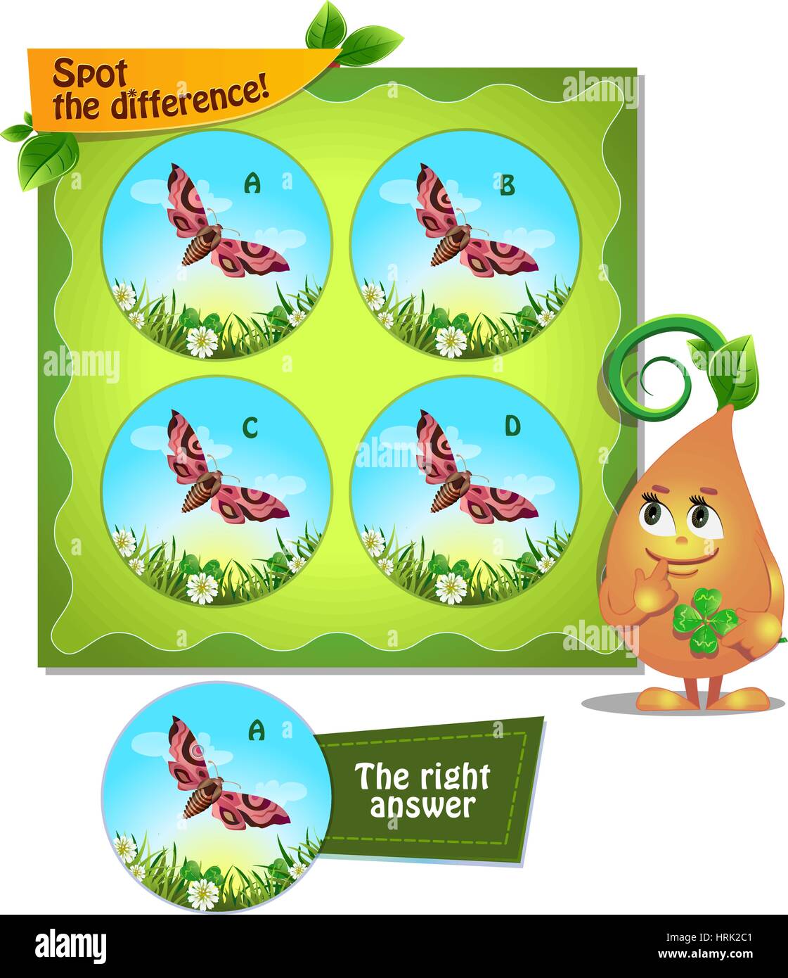 Visual Game for children. Task: Spot the difference Stock Vector Image ...