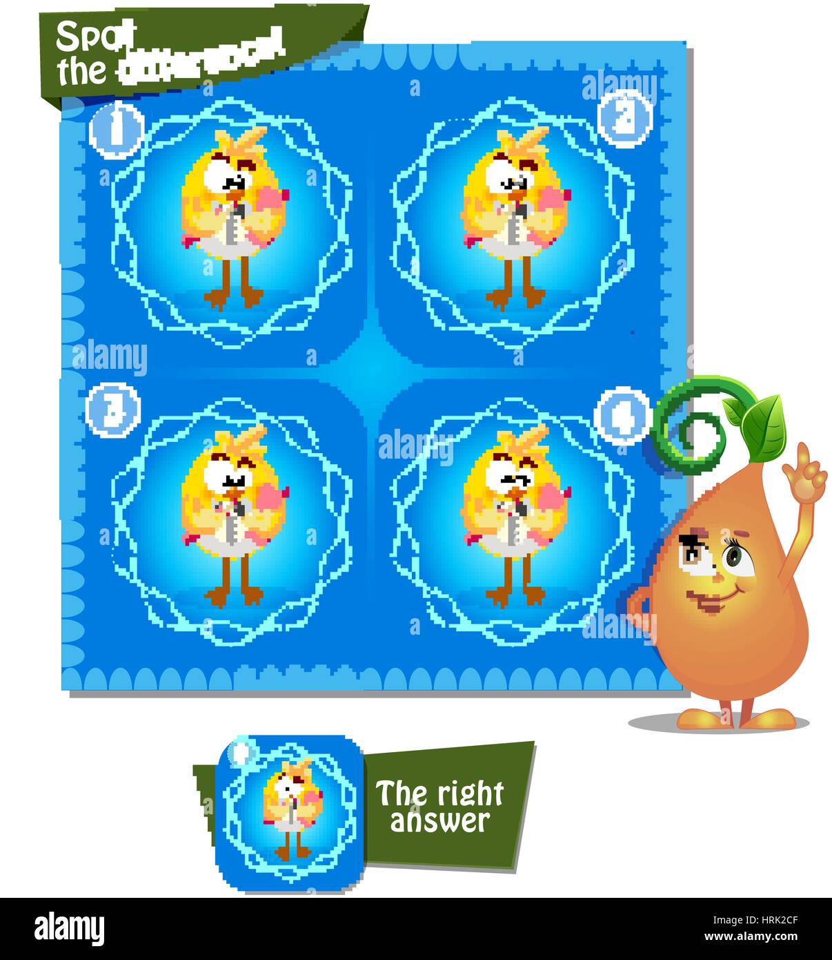 Visual Game for children. Task: Spot the difference Stock Vector Image ...