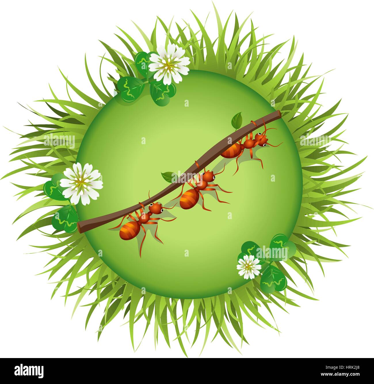 Insects and summer nature icon. Ants are pulling straws Stock Vector ...