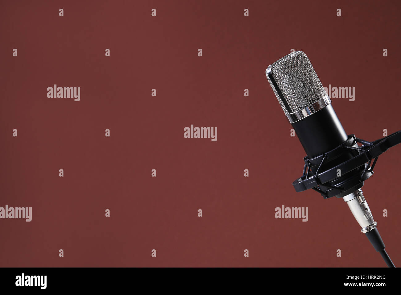 Sound studio. Microphone in close-up Stock Photo - Alamy
