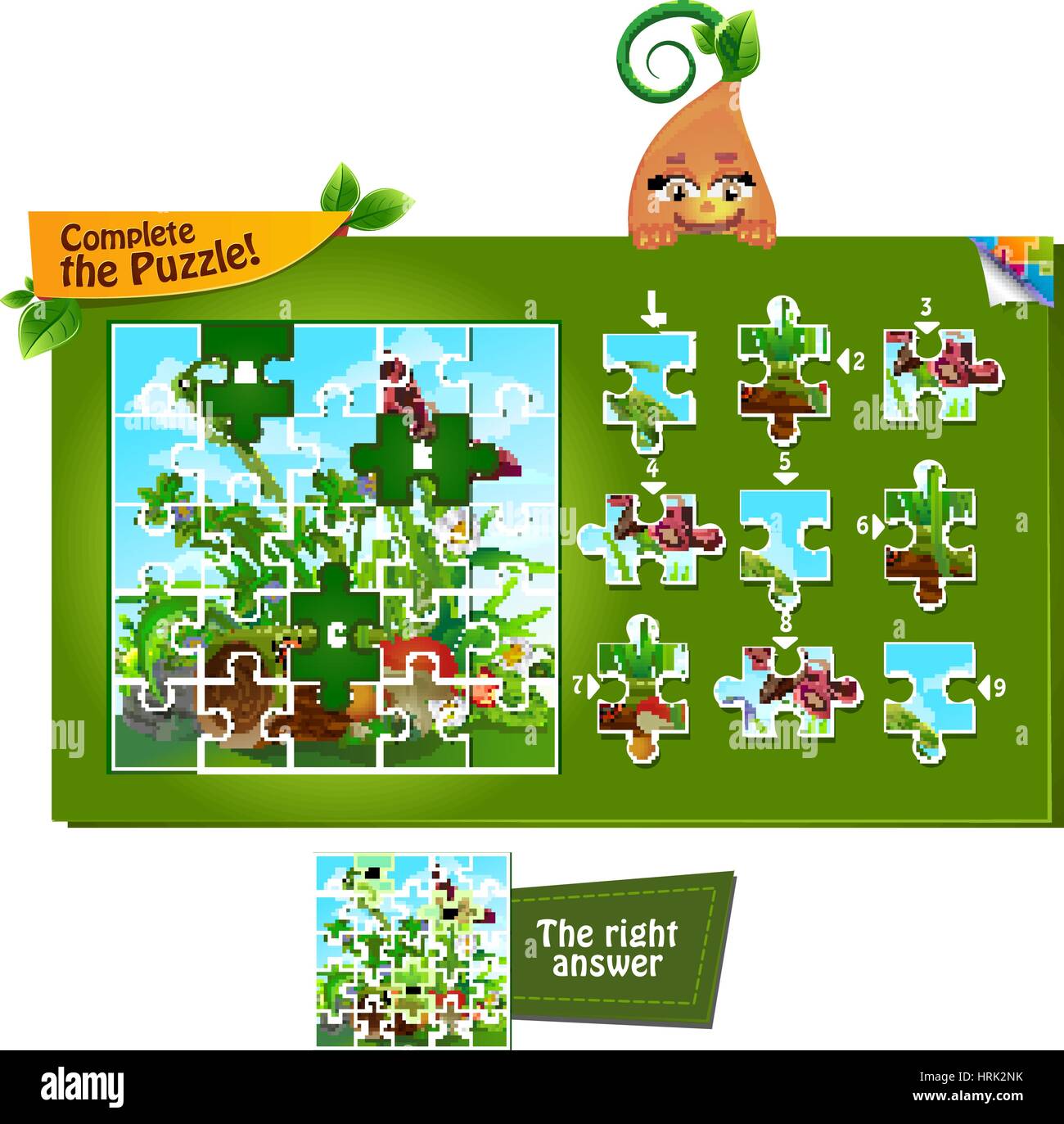 visual game for children and adults. Task complete the puzzle! Stock ...