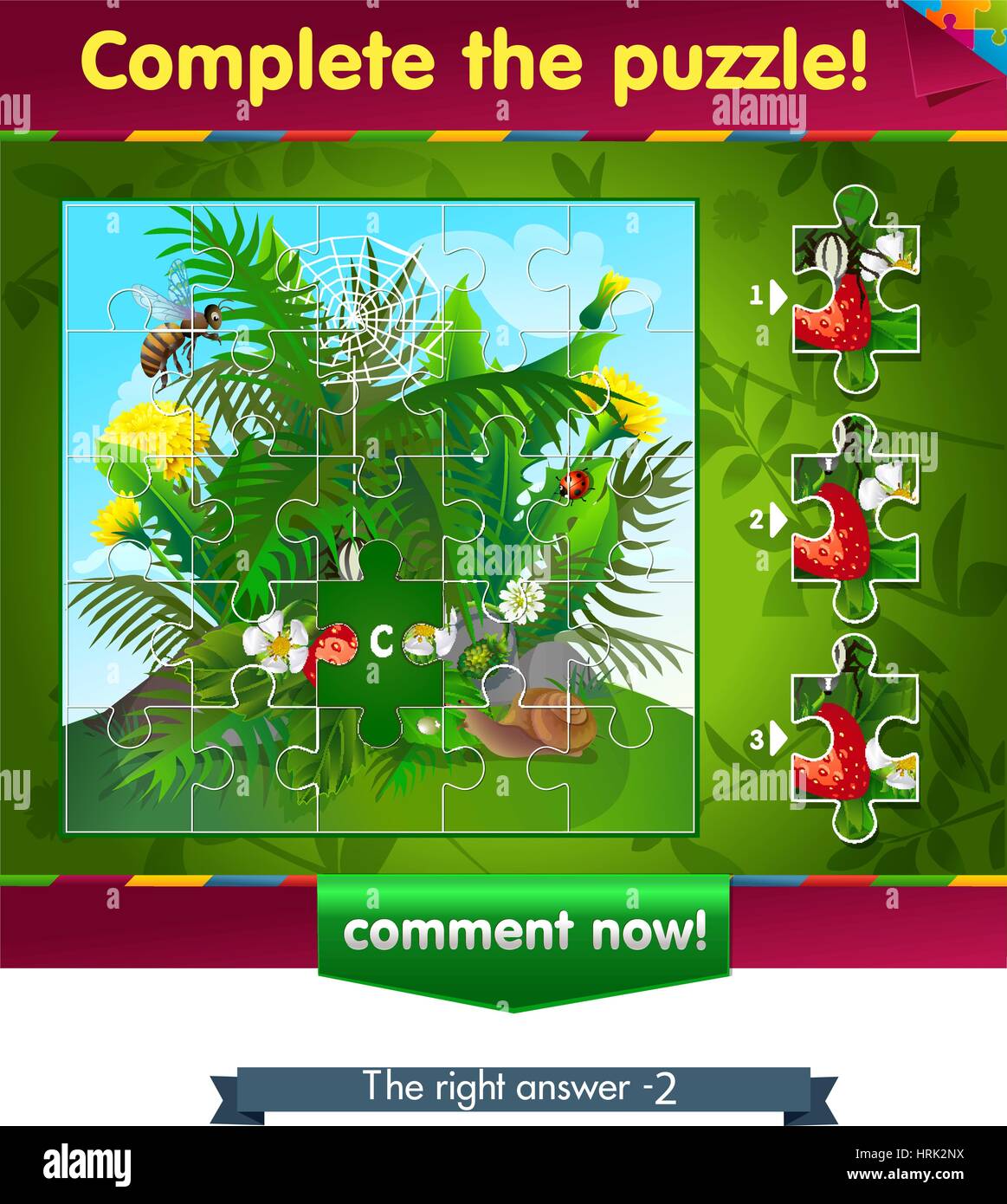 visual game for children and adults. Task complete the puzzle! Stock ...