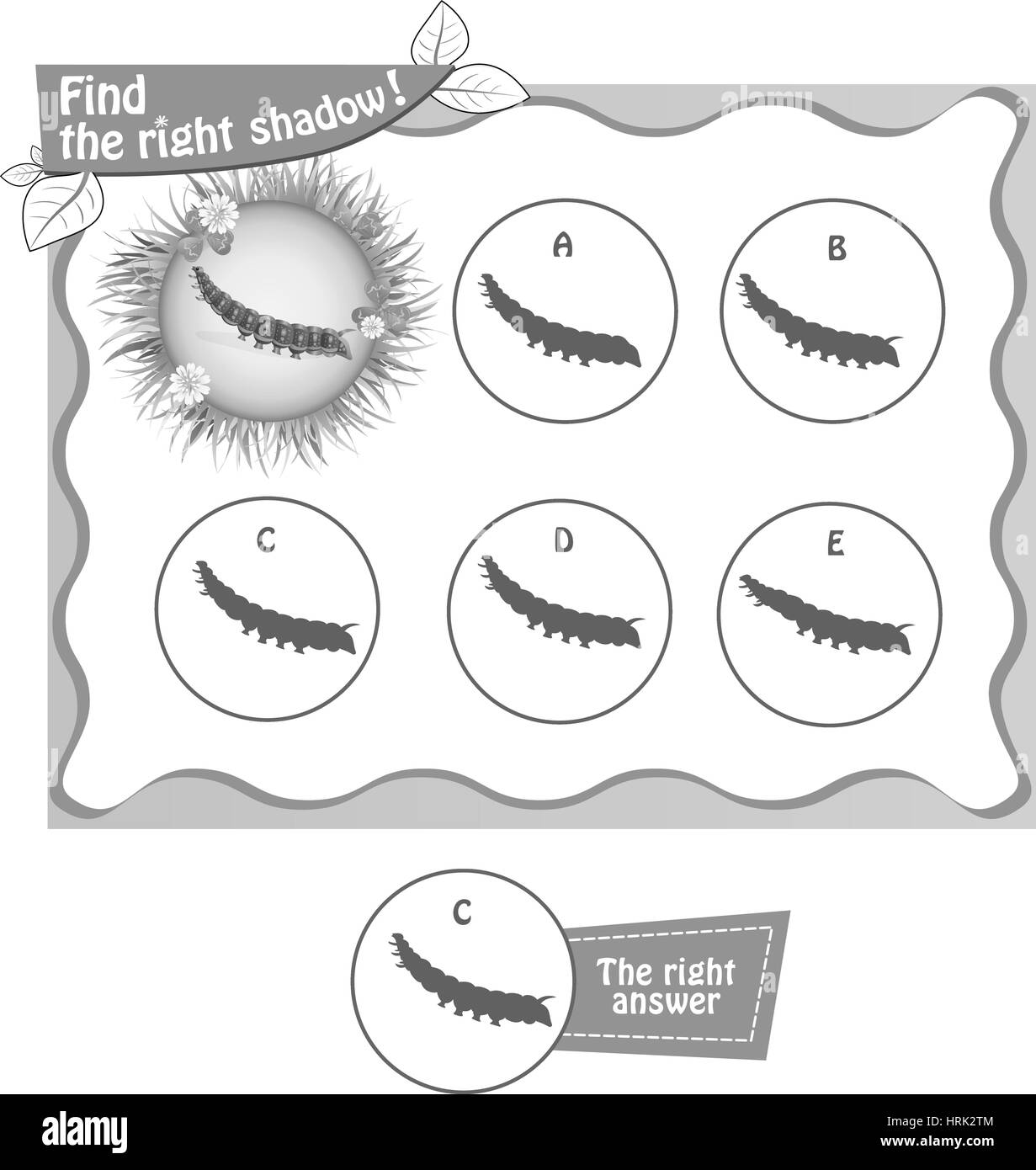 visual game for children and adults. Task the find right shadow ...