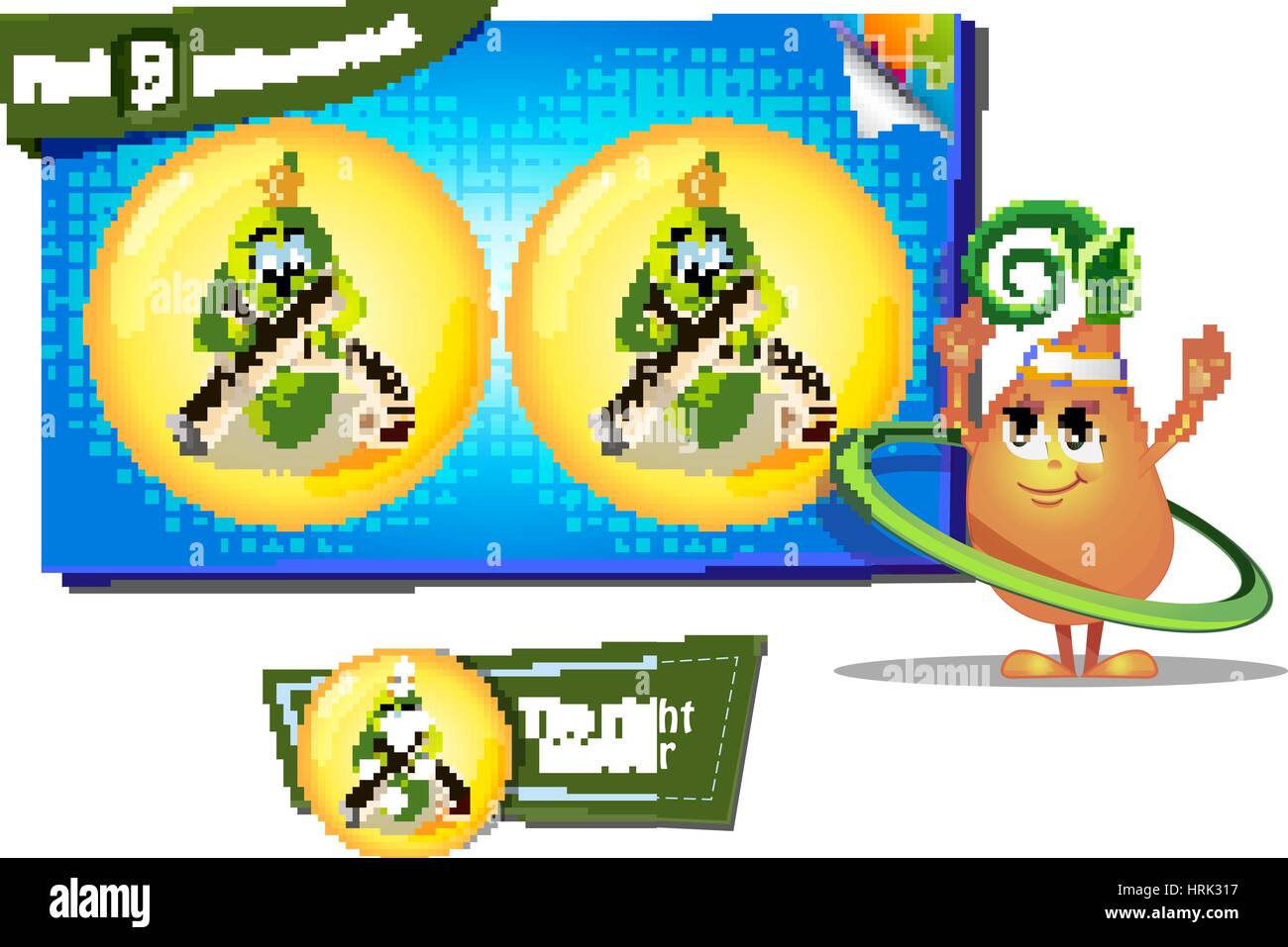 Visual Game for children. Find 9 differences the funny cucumber Stock ...