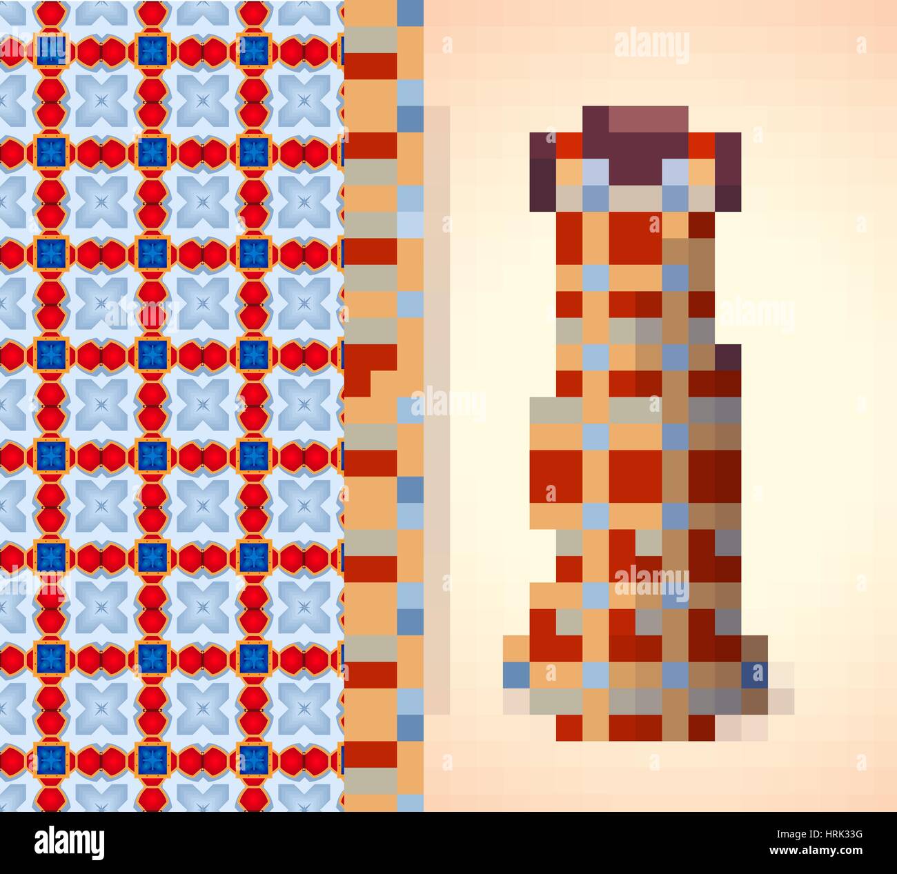 Vector fashion illustration, women's dress on a dummy. Seamless vector ...