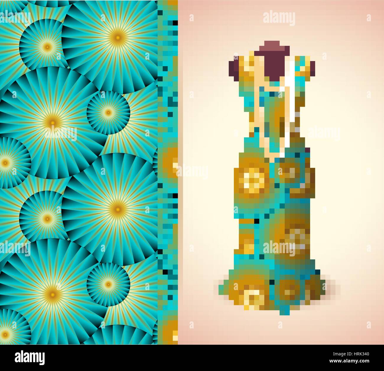 Vector fashion illustration, women's dress on a dummy. Seamless vector ...