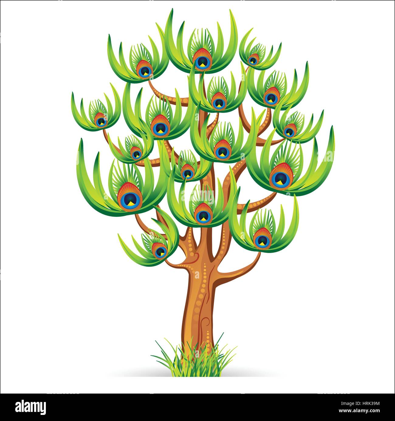 Peacock tree Stock Vector Images - Alamy