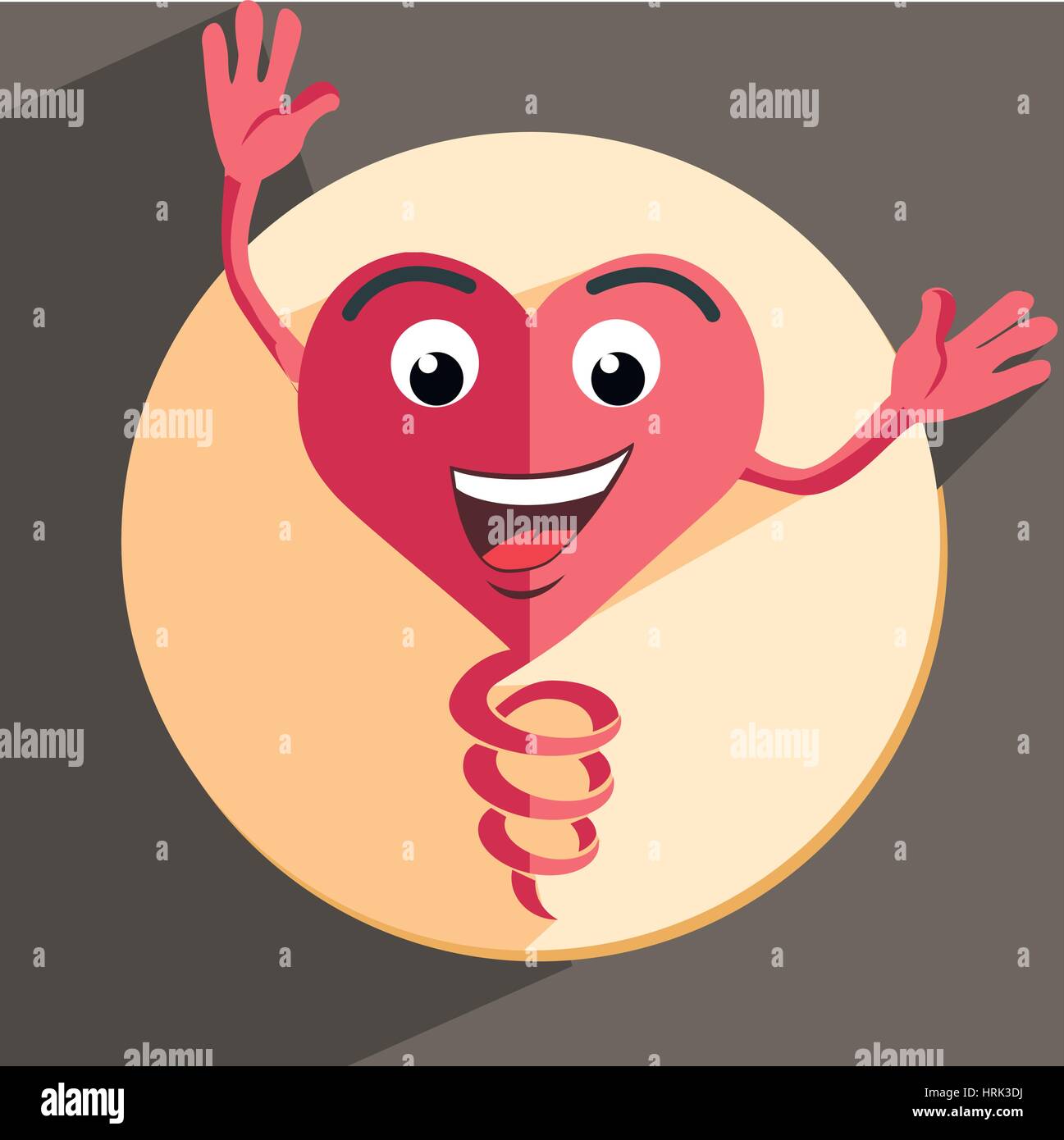 happy heart is rejoicing and jumping Stock Vector Image & Art - Alamy
