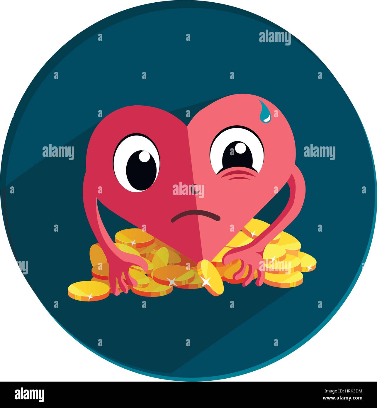 heart character in the fear and greed Stock Vector Image & Art - Alamy