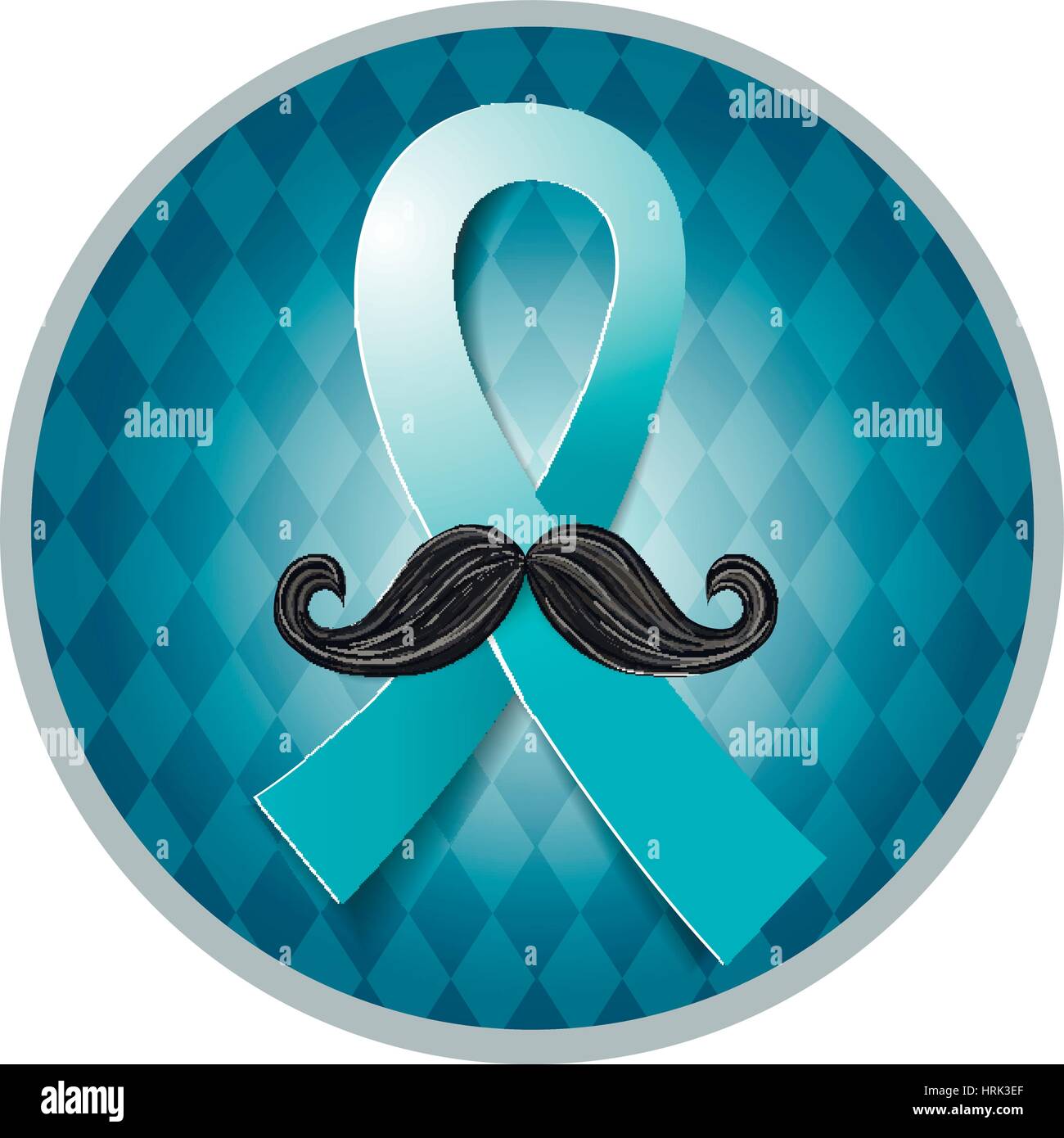 Prostate cancer blue ribbon with mustache Stock Vector Image & Art - Alamy