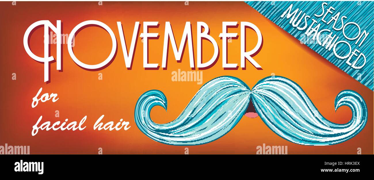 Banner Mustache Season. Retro Design Stock Vector Image & Art - Alamy