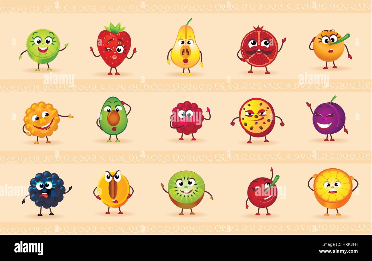 Fruits with eyes Stock Vector Images - Alamy