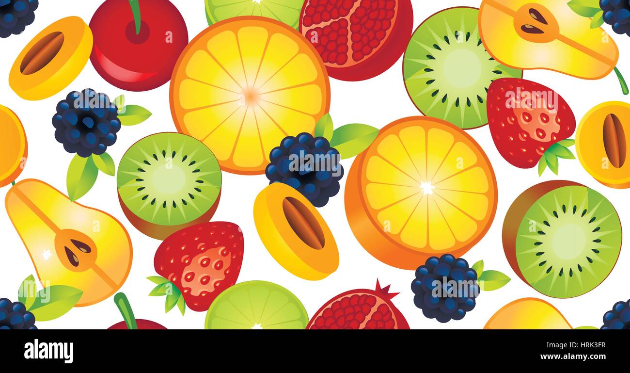 sliced fruit seamless pattern background Stock Vector Image & Art - Alamy