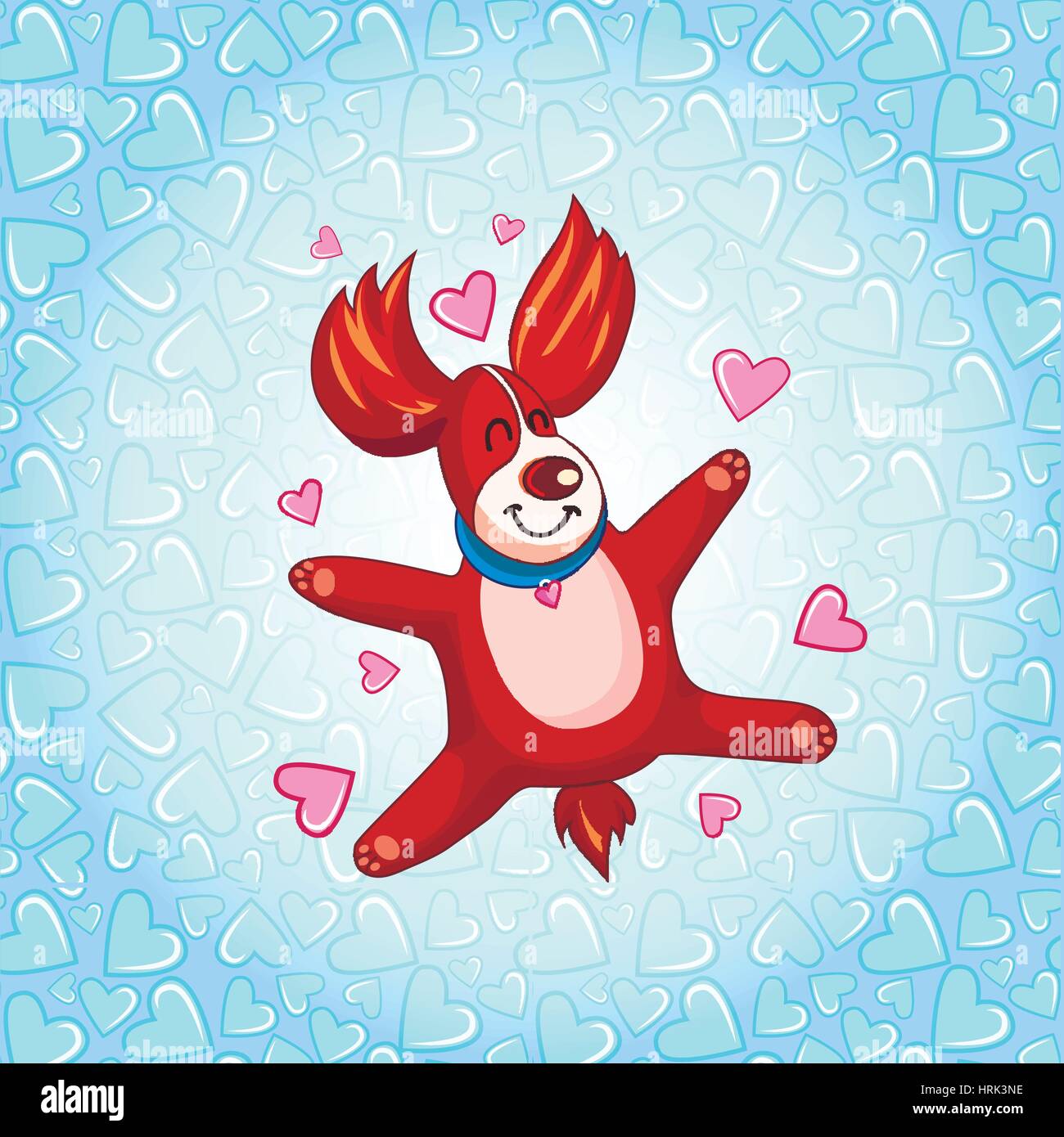 greeting card with dog love on Valentine's Day Stock Vector Image & Art ...