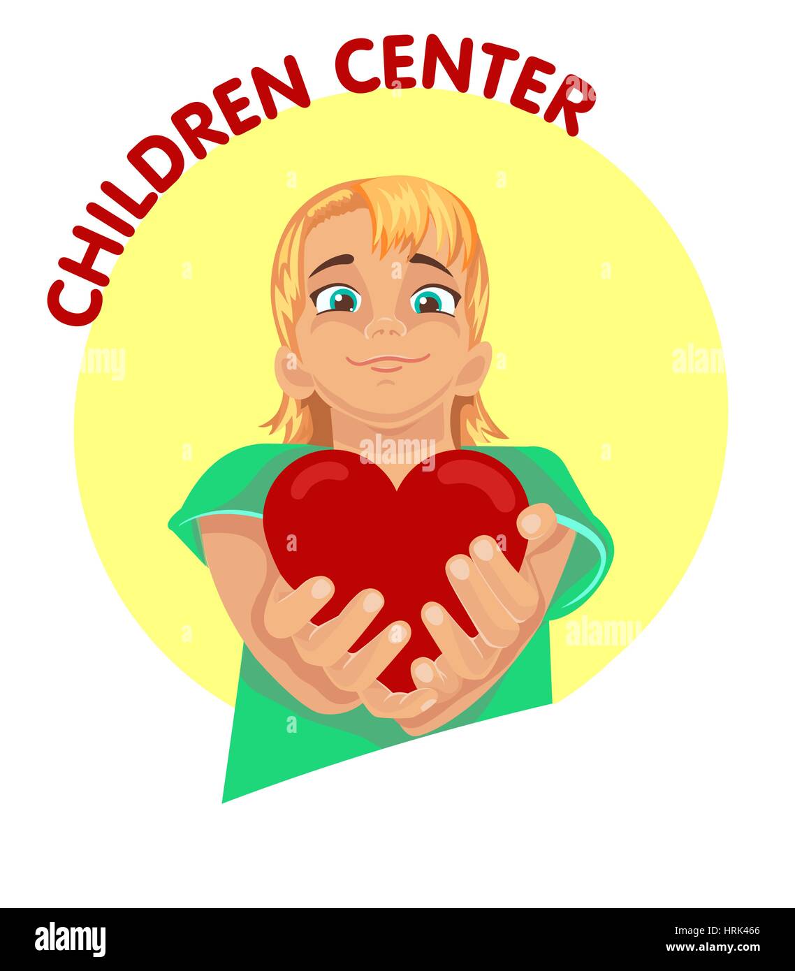 icon child with a heart in the hands for the children's center for ...