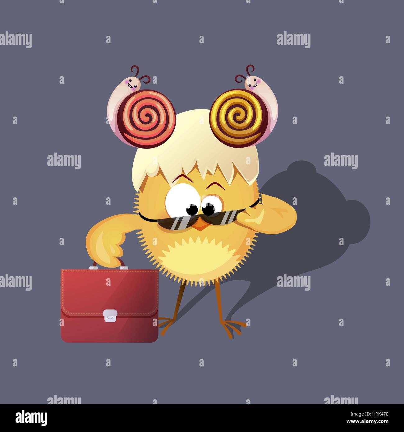 chicken in the eggshell with a briefcase and bespectacled. Vector ...