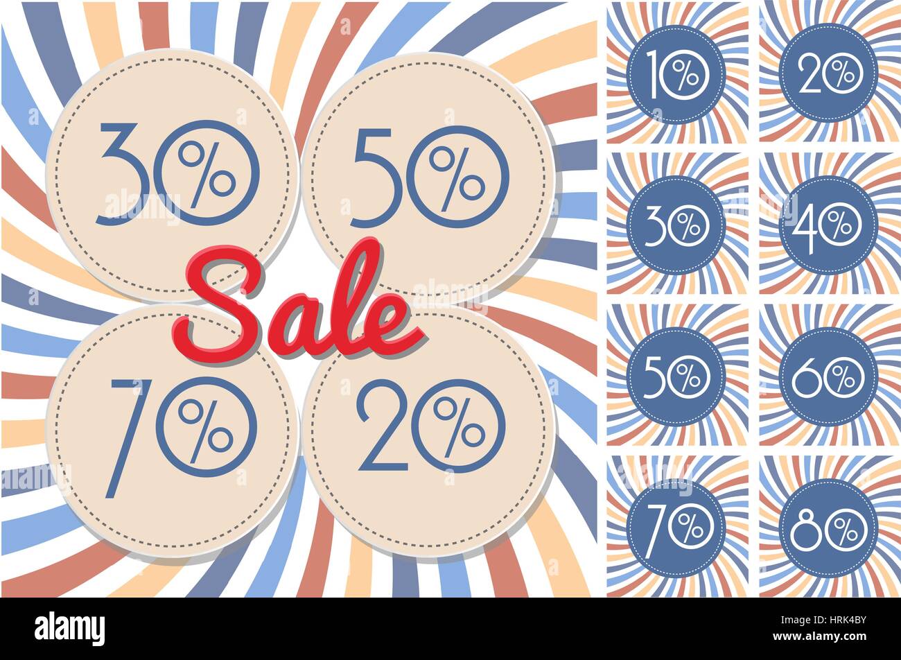 Discount price tags in retro style. Vector Stock Vector Image & Art - Alamy