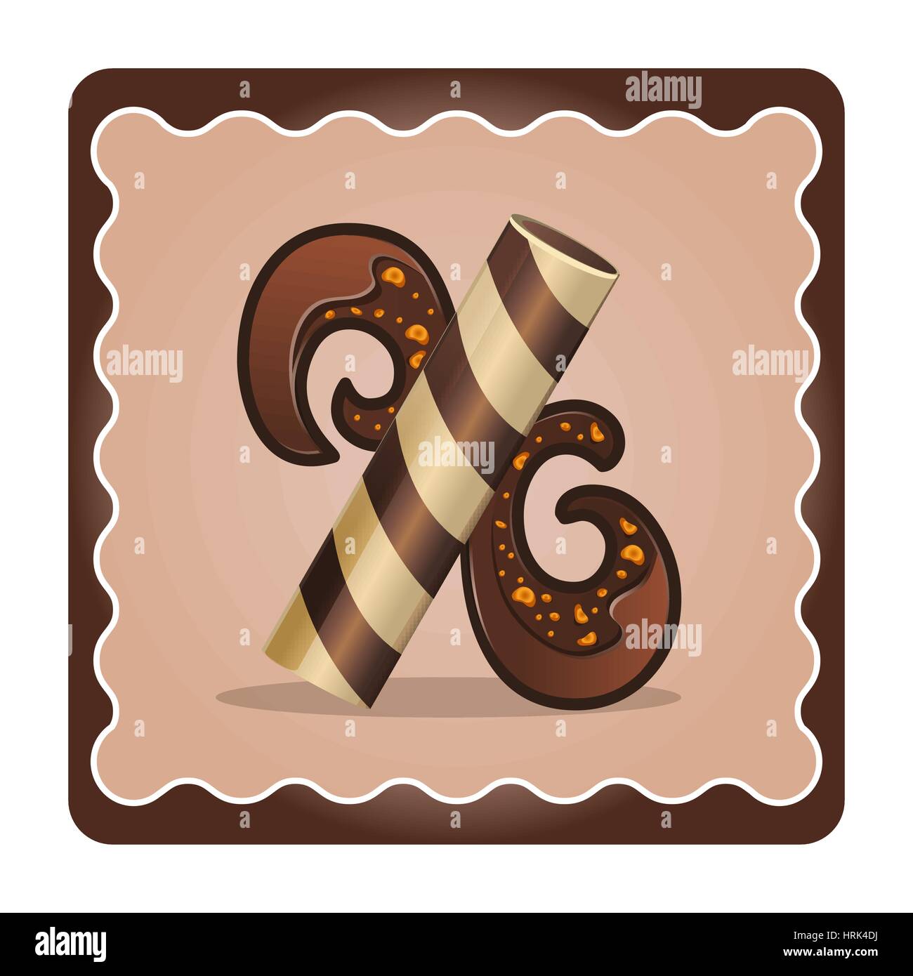 Cards for children for learning the alphabet. Letter x as chocolate, in ...