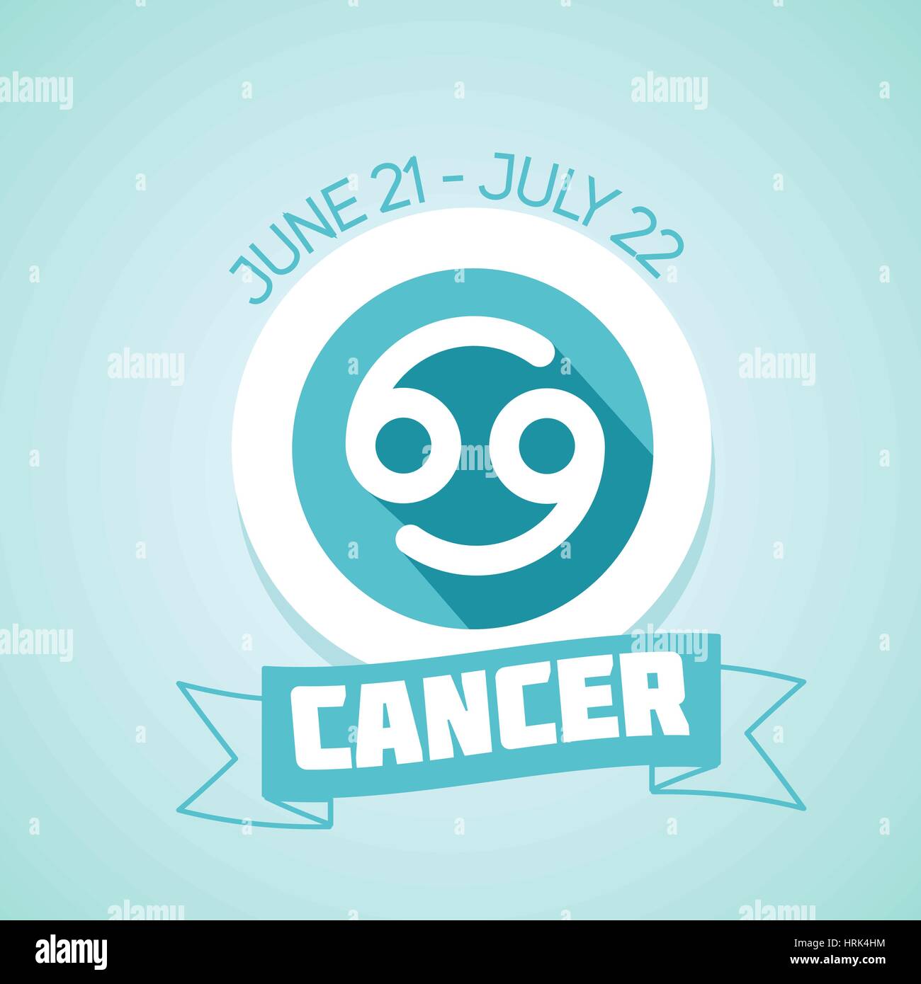 Cancer zodiac sign in circular frame, vector Illustration. Contour icon ...