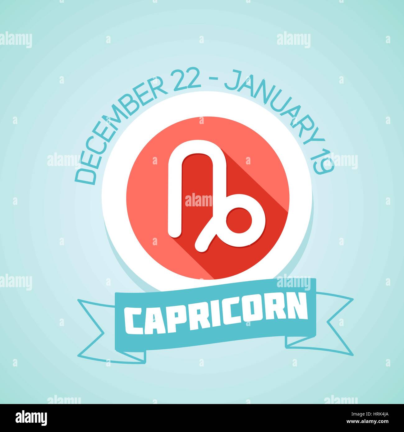 Capricorn zodiac sign in circular frame, vector Illustration. Contour ...