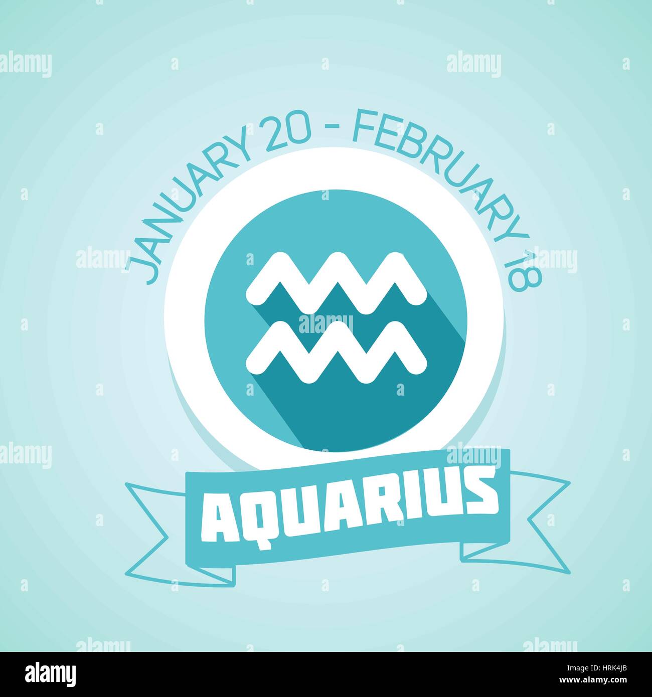 Aquarius zodiac sign in circular frame, vector Illustration. Contour ...
