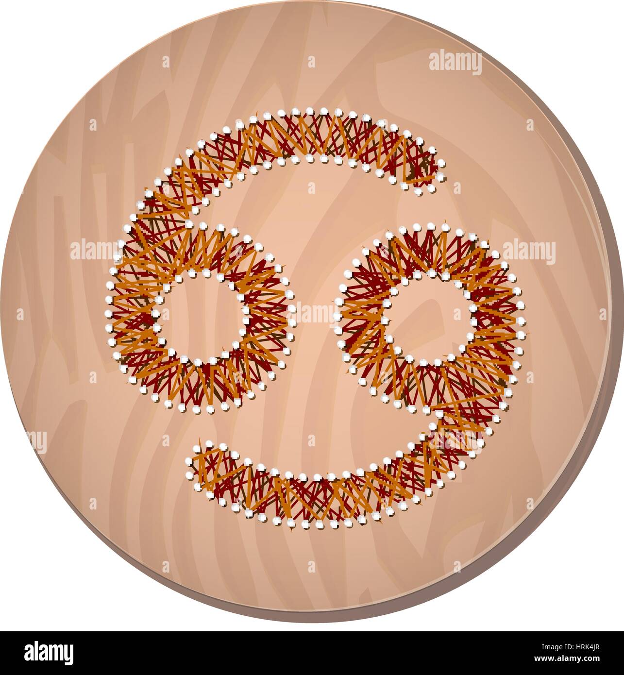 Cancer zodiac sign in circular frame, vector Illustration, made in the ...