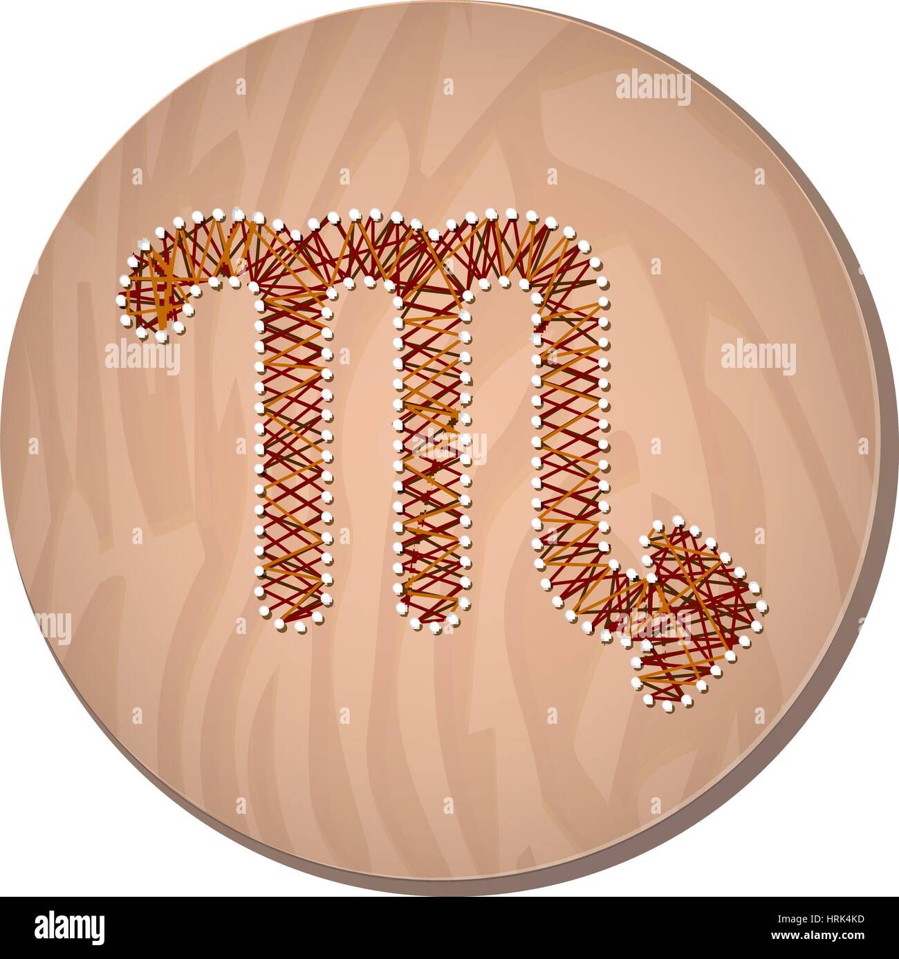 Scorpio zodiac sign in circular frame, vector Illustration, made in the ...