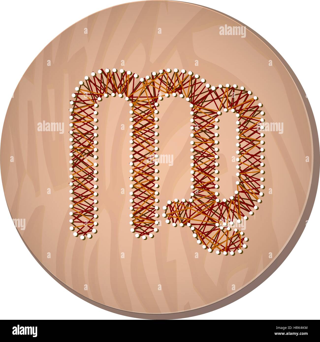 Virgo zodiac sign in circular frame, vector Illustration, made in the ...