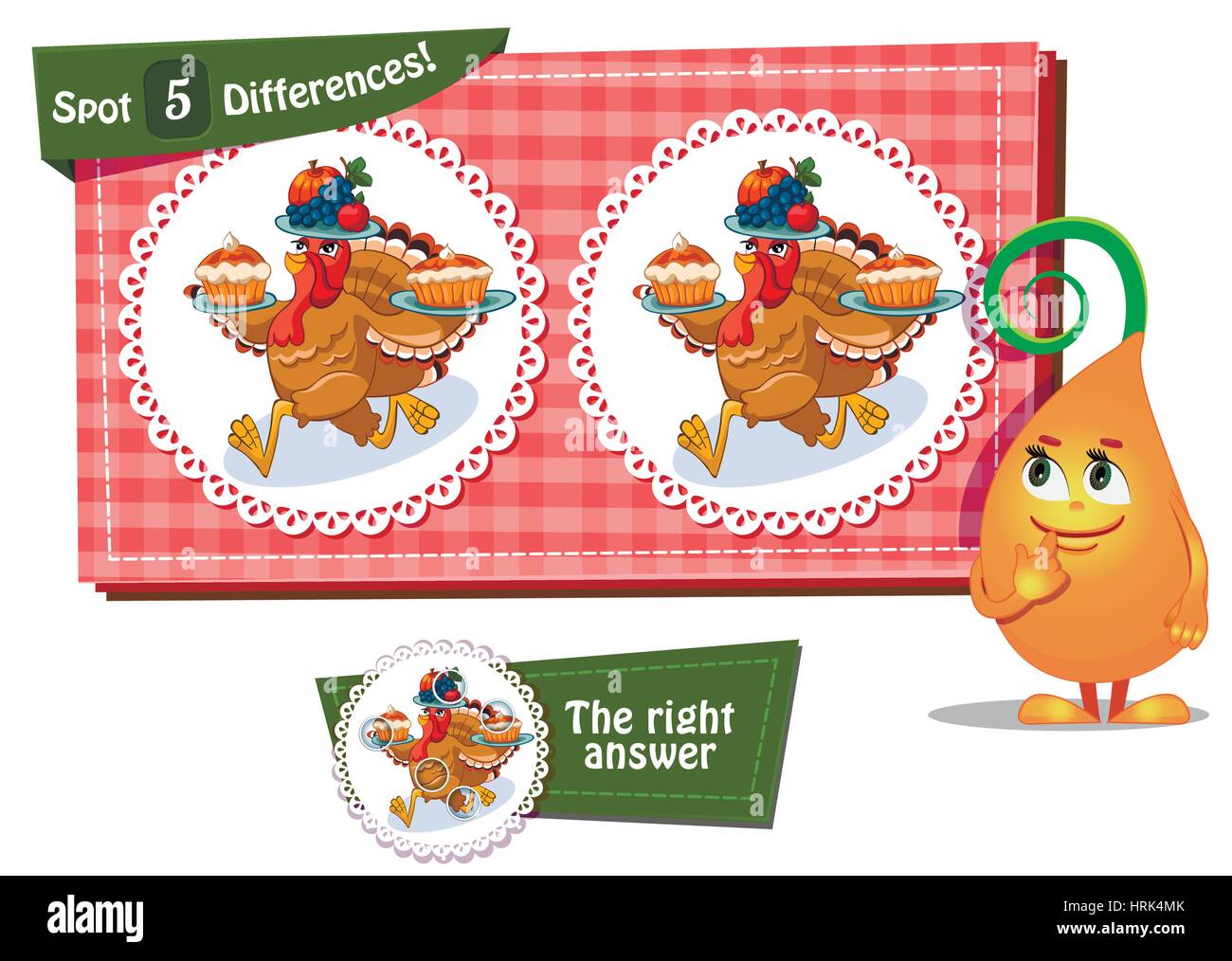 Visual Game for children. Task: find 5 differences Stock Vector Image ...