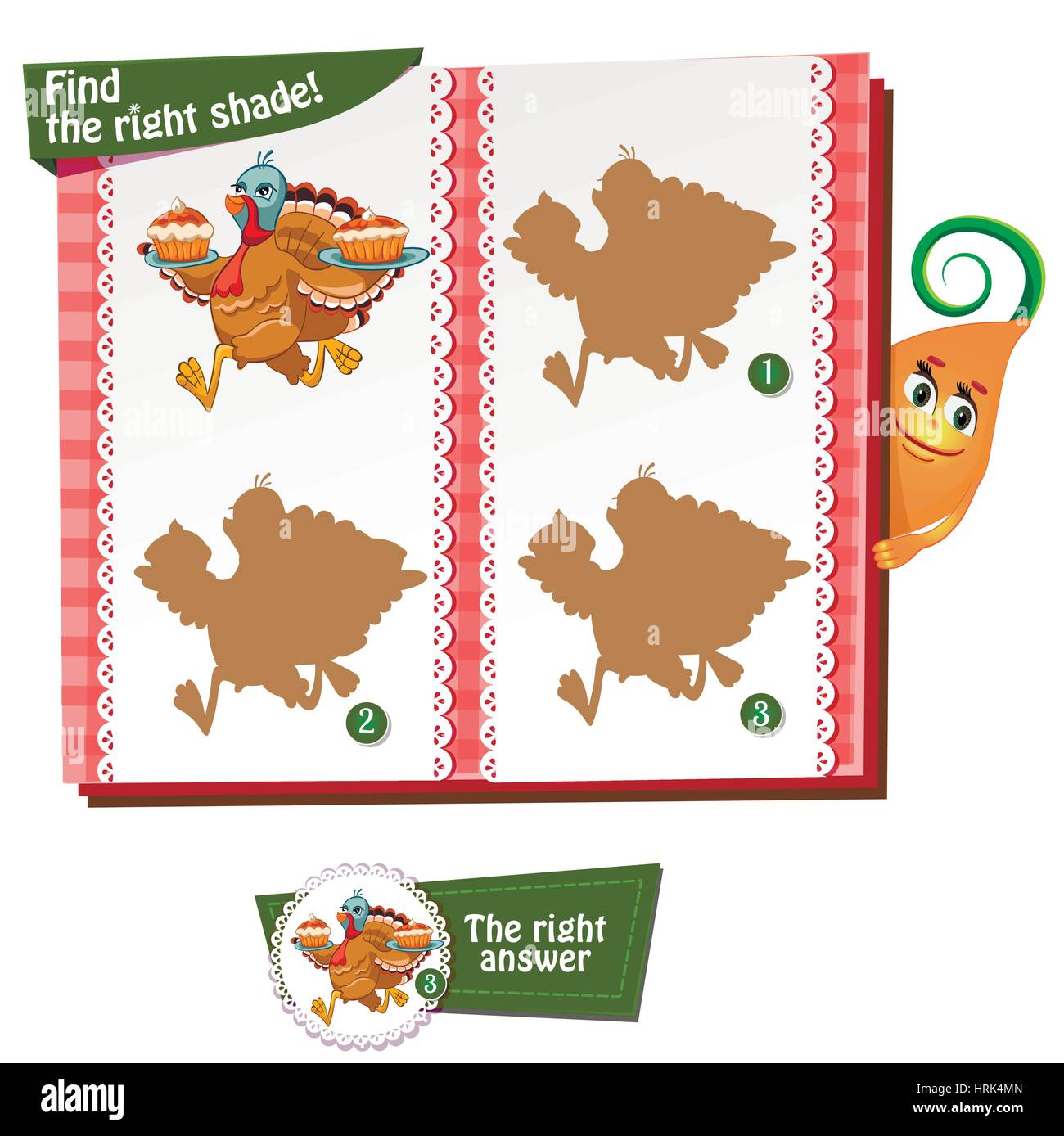 Visual Game for children. Task: find the right shade! Stock Vector ...