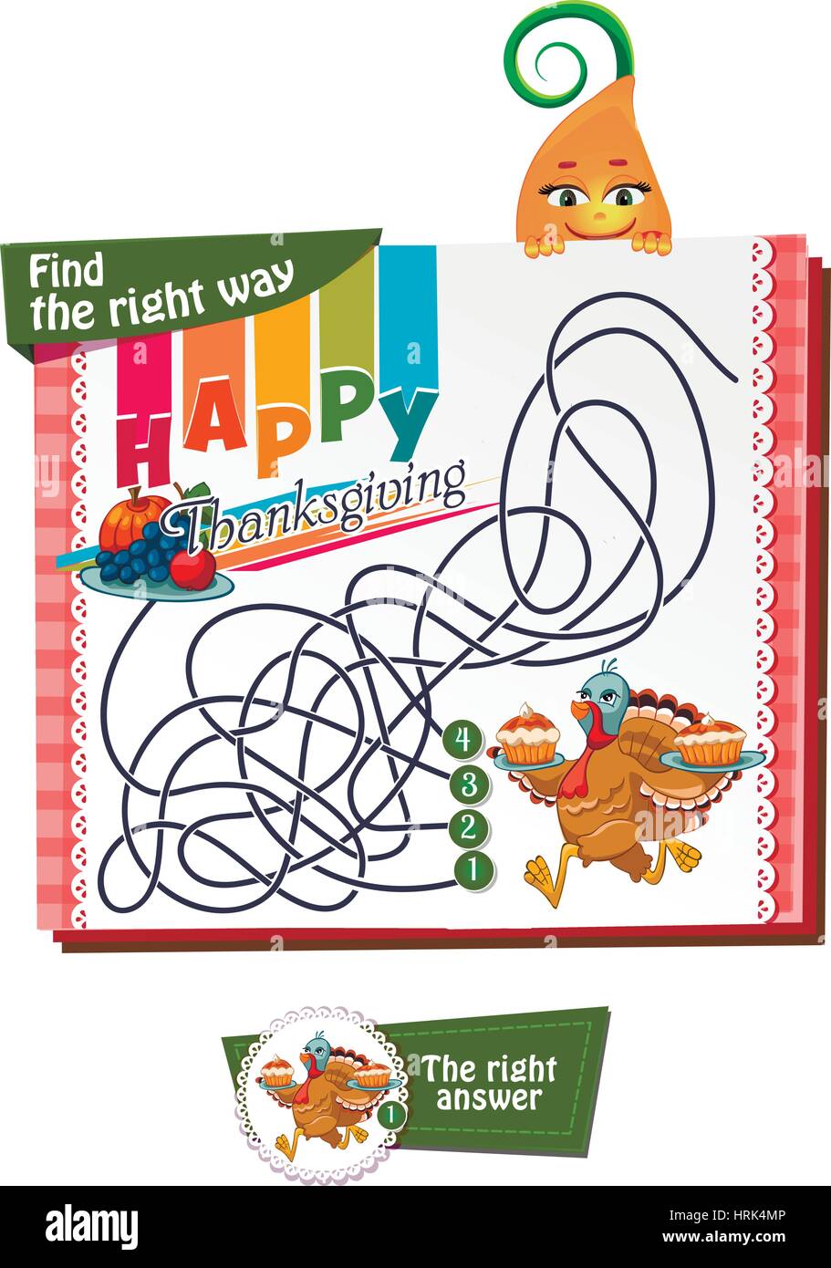 Visual Game for children. Task: Find the right way Stock Vector Image ...