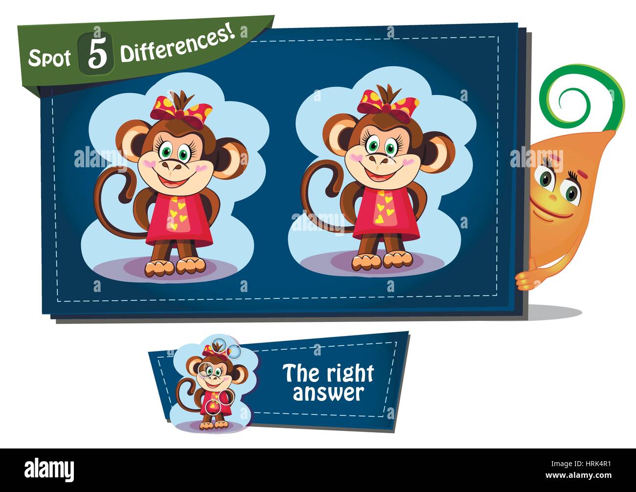 Visual Game for children. Task: find 5 differences Stock Vector Image ...