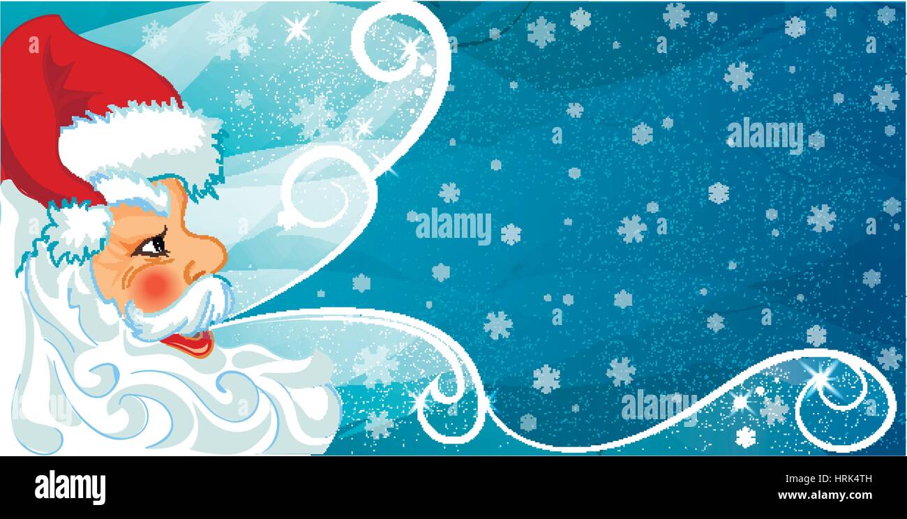 Greeting frame Santa Claus in the cold congratulations Stock Vector ...