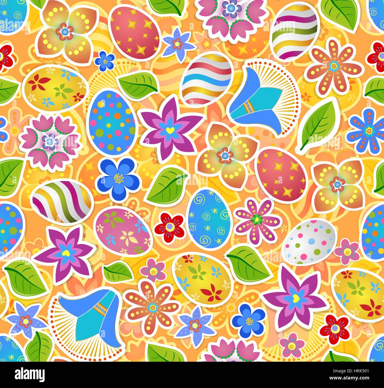 Seamless pattern with easter eggs with flowers. Background of pastel ...