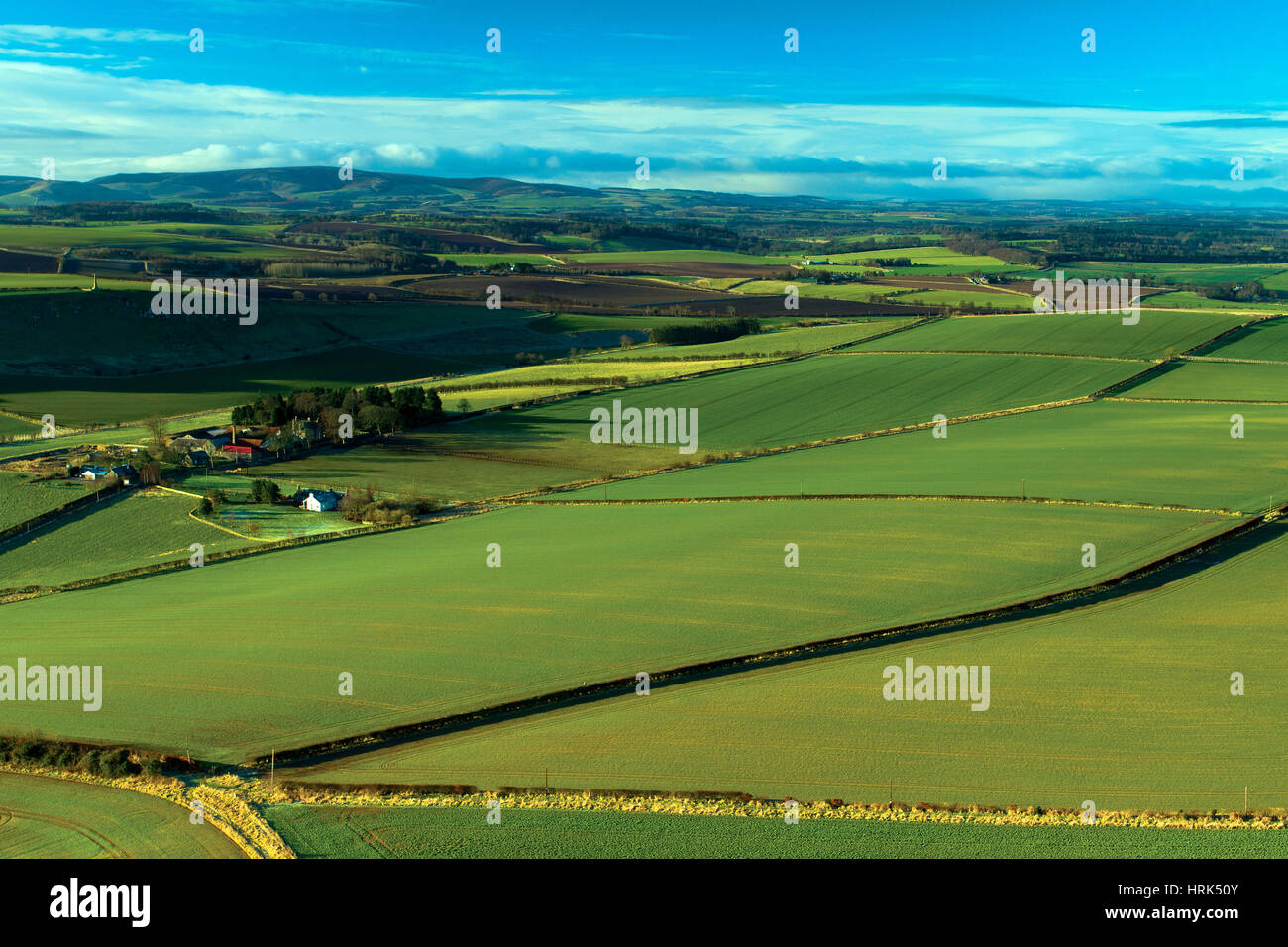 The Lammermuir Hills and the East Lothian Countryside from Traprain Law ...