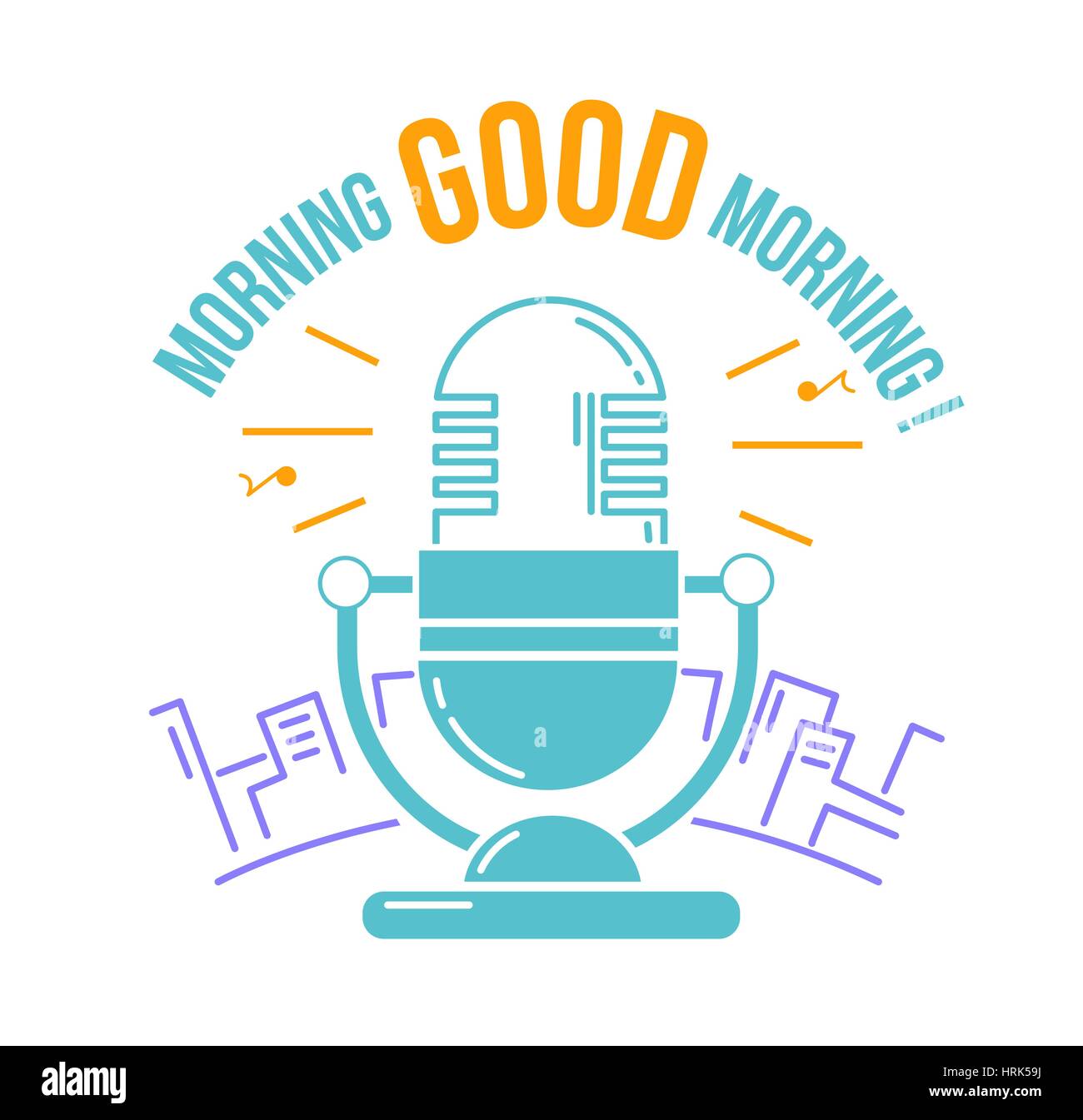 icon Good morning in the form microphone for the radio against the ...