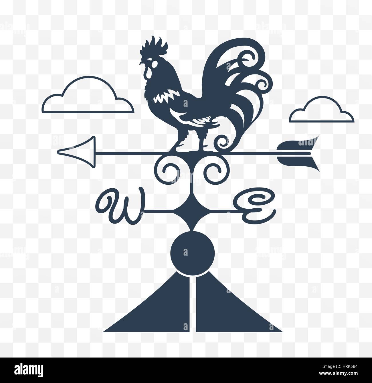 Weather vane rooster. Vector illustration Stock Vector Image & Art - Alamy