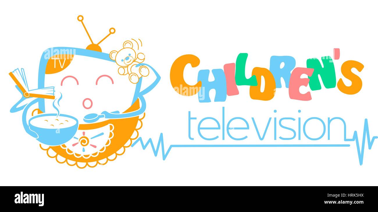 banner children's television. Icon in the linear style Stock Vector ...