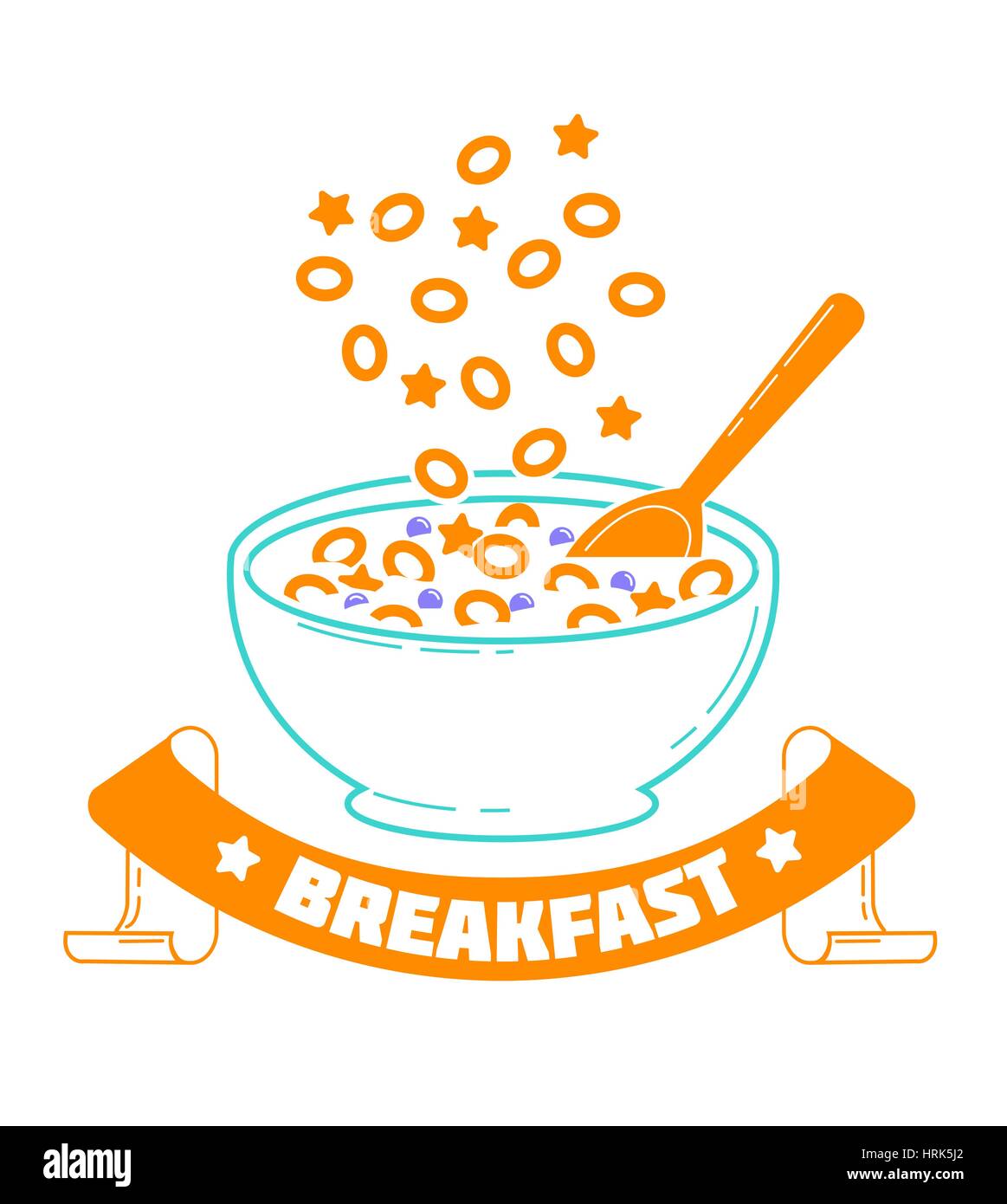 Icon Cereal Day, breakfast, good morning. Icon in the linear style ...