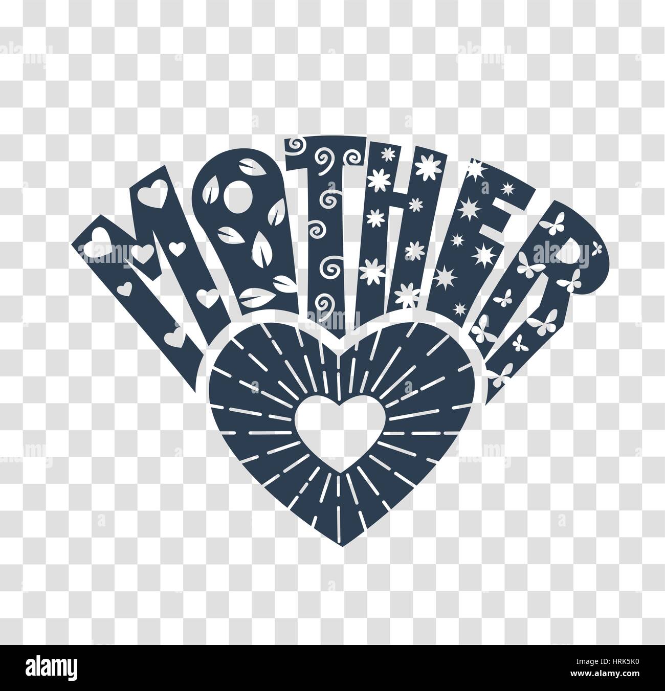 concept of caring for the mother in the form heart with text Mom. Icon ...