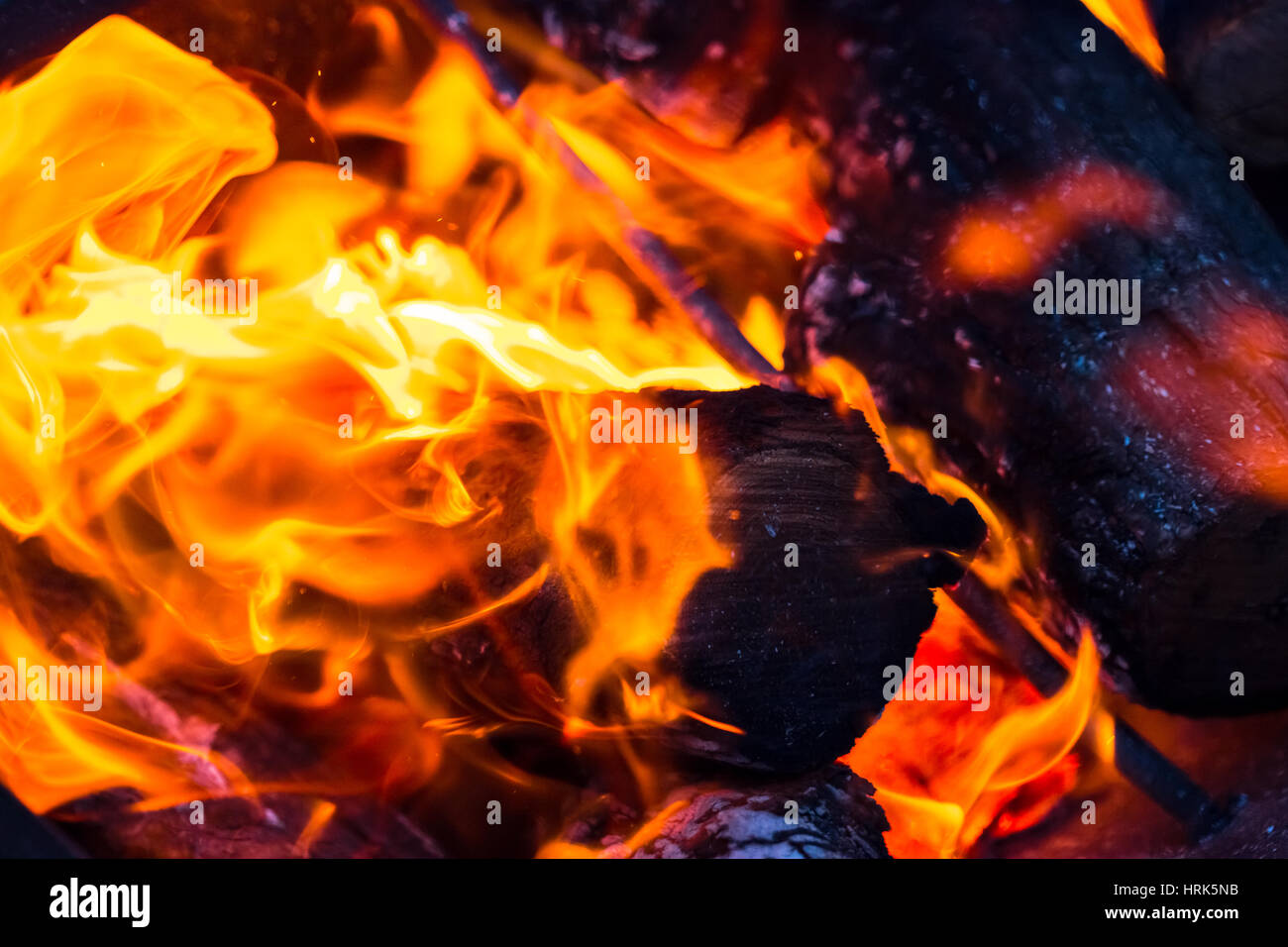 Beautiful burning fire flame background and coals Stock Photo - Alamy