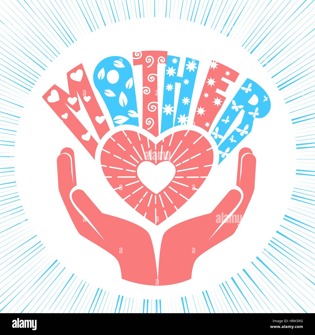 concept of caring for the mother in the form of hands holding a heart ...